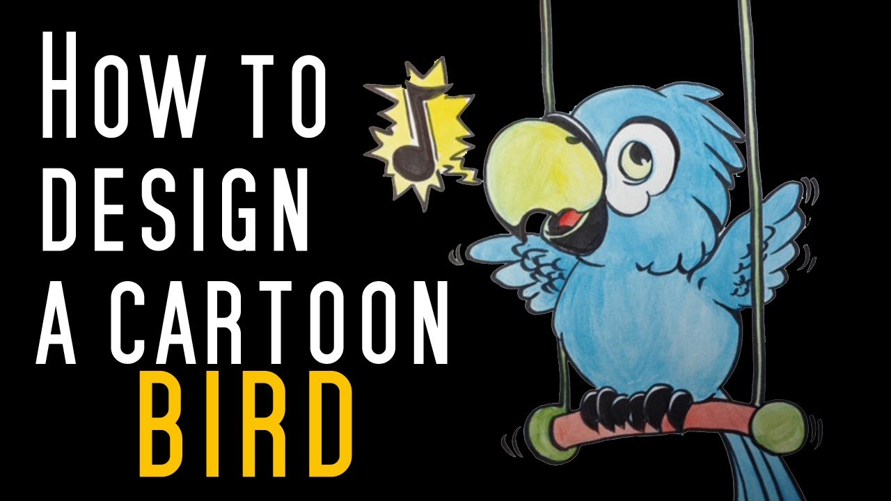 How to design a Cartoon bird - YouTube