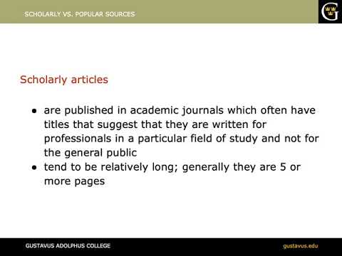 Scholarly vs. Popular Sources - YouTube