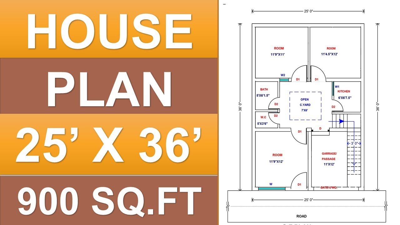 25 36 House Plan II 900 Sqft House Plan II 25 X 36 GHAR KA NAKSHA