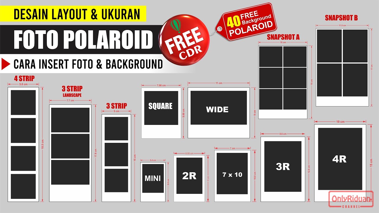 Free Desain Foto Polaroid Semua Ukuran Dengan CorelDraw Template