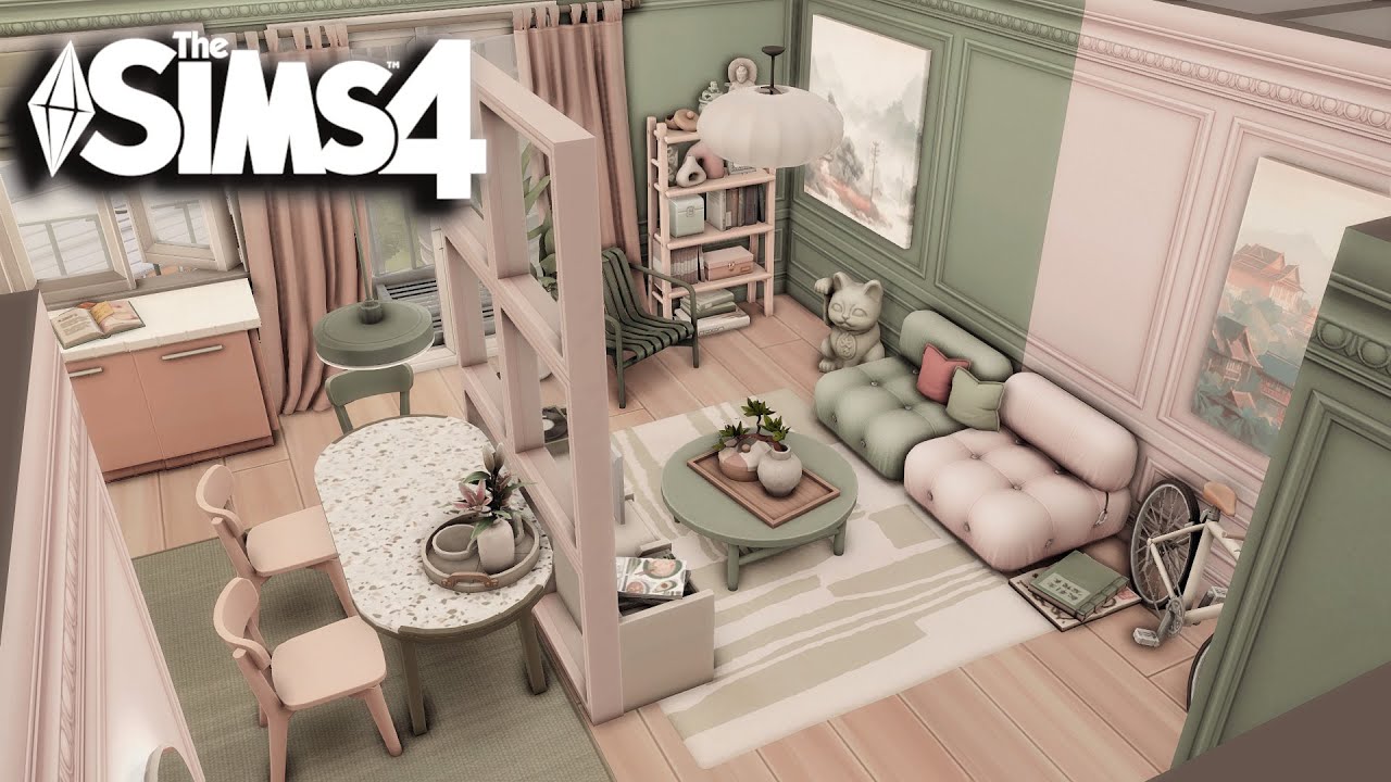 Pastel Kawaii inspired apartment | The Sims 4 build - YouTube
