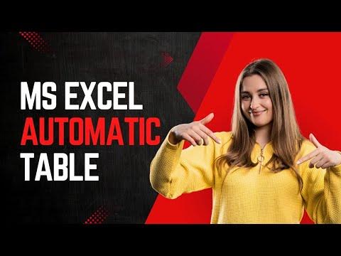 |Excel automatic table creation|Excel table formatting|Excel table automation - YouTube