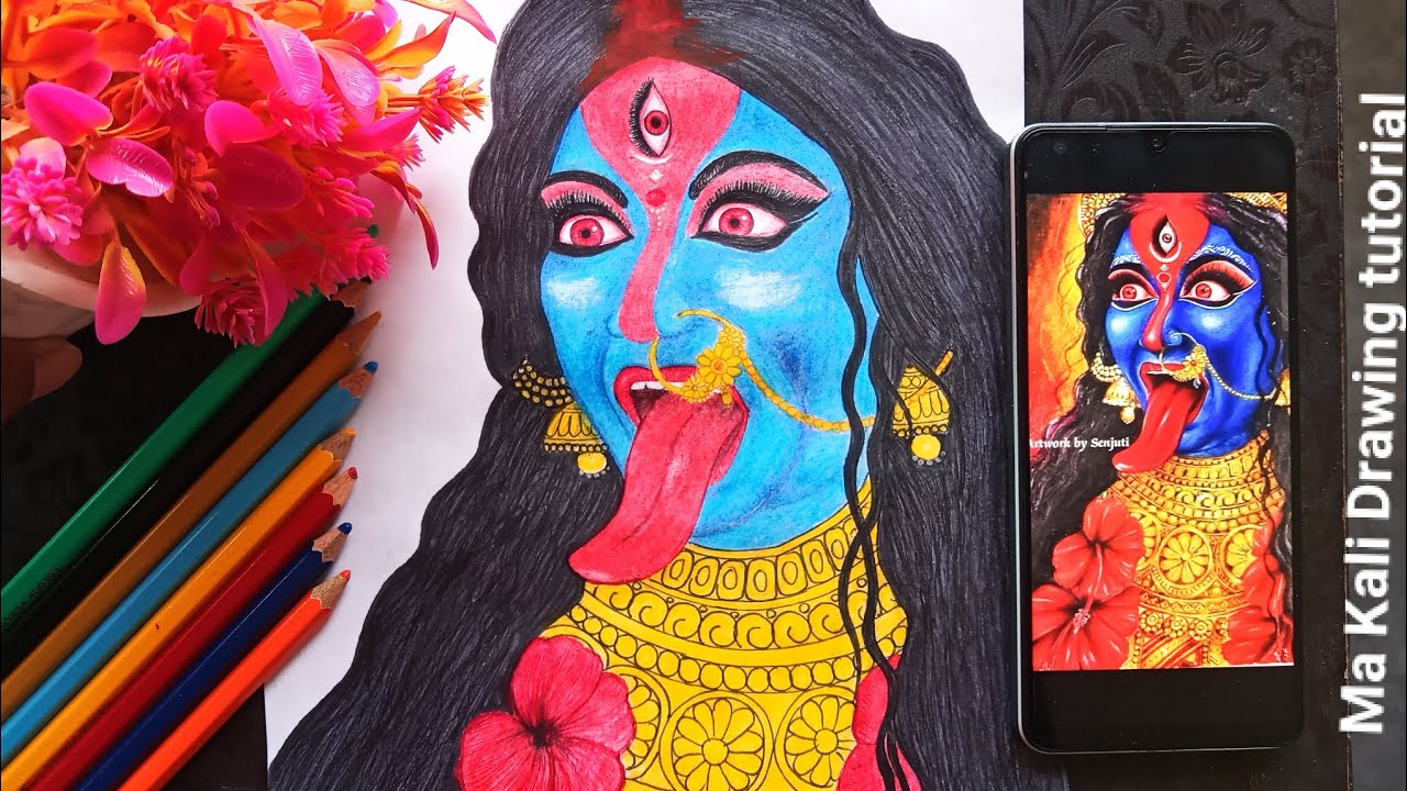 Ma Kalratri painting tutorial 🥰 || stepwise painting 🥰 || @tanus ...