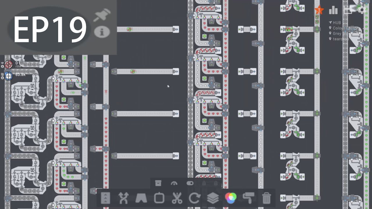 Shapez EP19: Cutting, Rotating & Stacking Shape 5 (Post Wires) - YouTube
