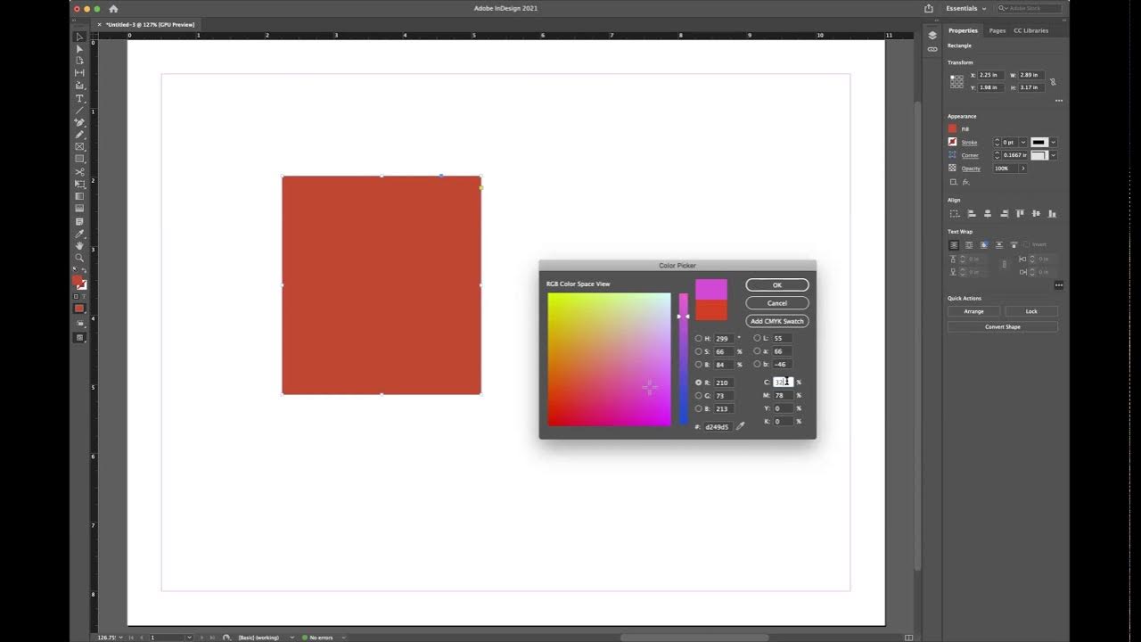 Adding Color Swatches in InDesign 2021 - YouTube