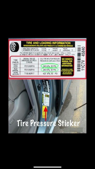 Secret Tire Pressure Sticker That Saves You $$ on Gas! 🚨⛽💰 #car #tires ...