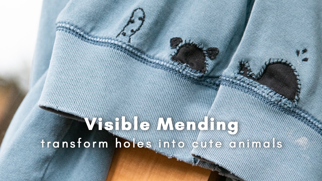 Make Your Old Sweatshirt Cuter with Visible Mending - YouTube
