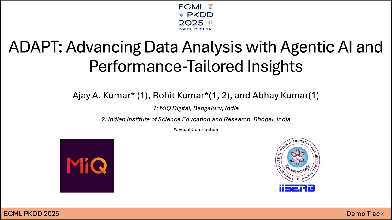 Demo Video: ADAPT: Advancing Data Analysis with Agentic AI and ...