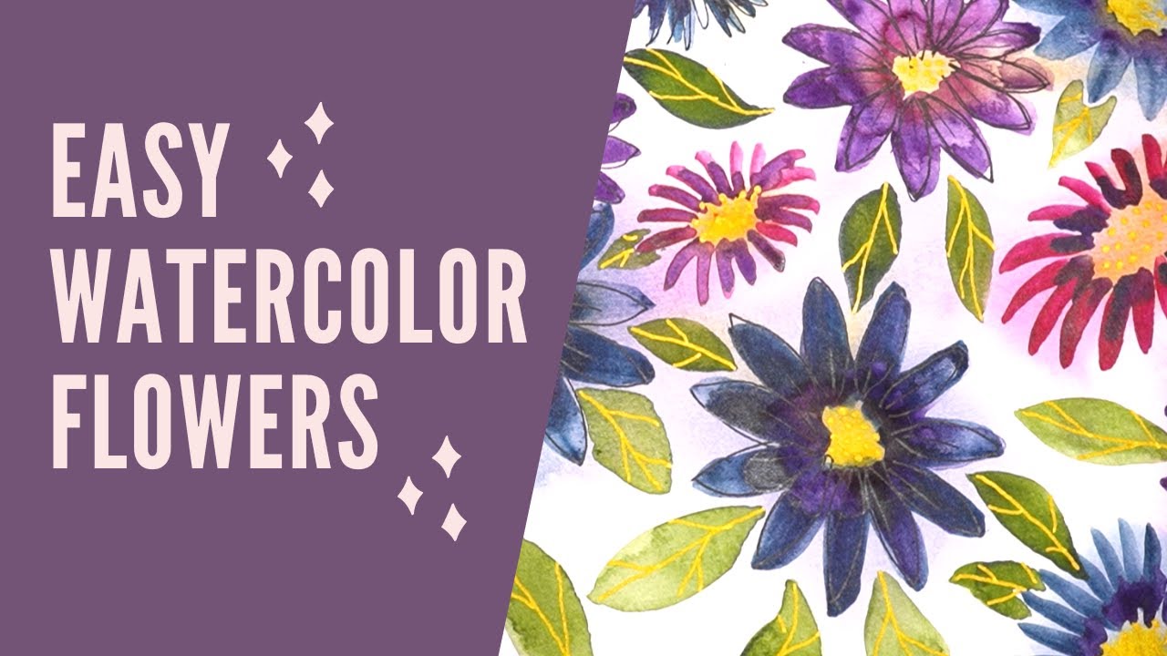 Watercolor 101: Easy Flowers For Beginners - YouTube
