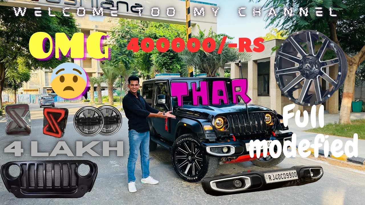Thar Modification Full Review😎|| Full Modified Thar 4.lakh😨 ⁠ ⁠ ⁠@rihanrj9900 #thar #modified ...