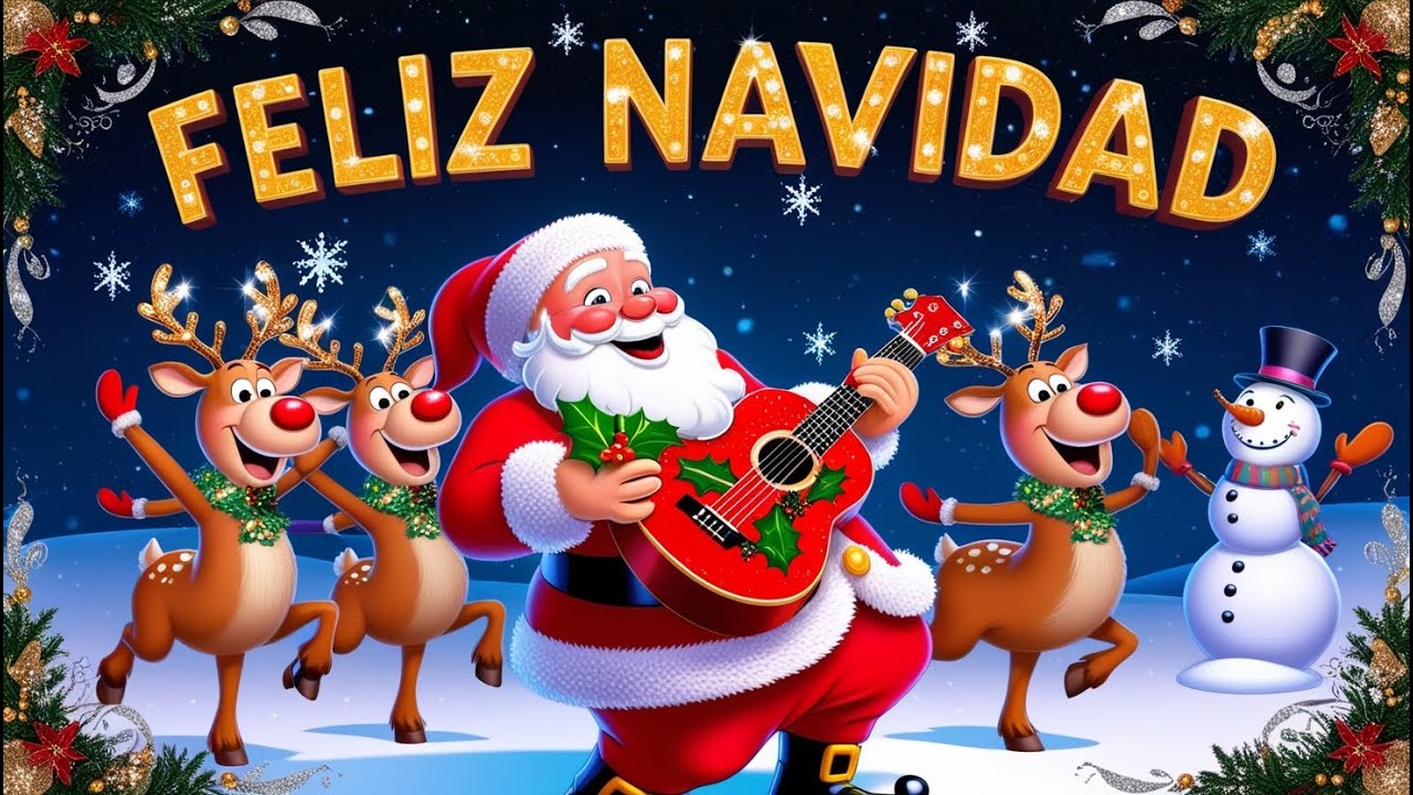 Feliz Navidad with Lyrics lyrics 🎄Christmas Spanish songs and Carols🎅 🎄 ...