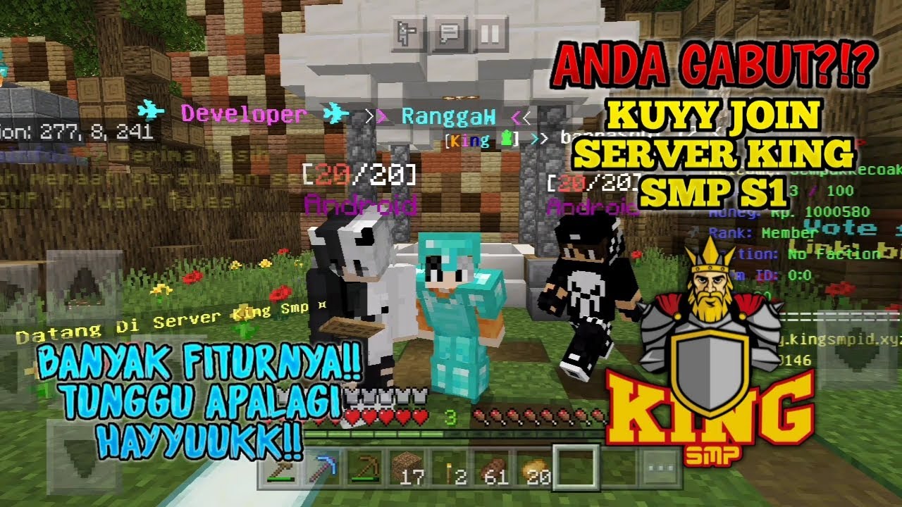 KALIAN GABUT?!?! KUYY BURUAN JOIN SERVER KING SMP S1 BANYAK FITUR ...