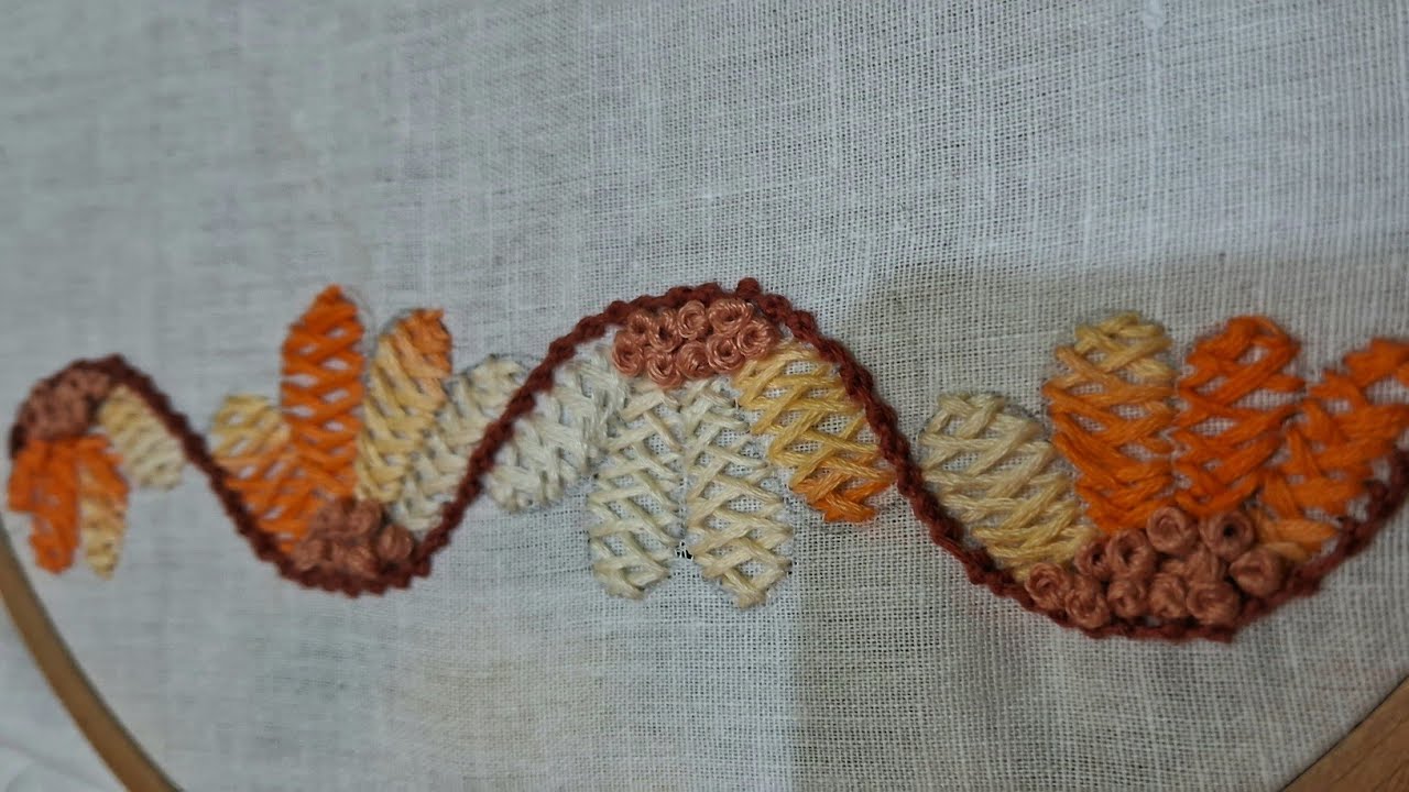 Machli tanka stich ( fishbone stich ) | Latest Hand Embroidery Design ...