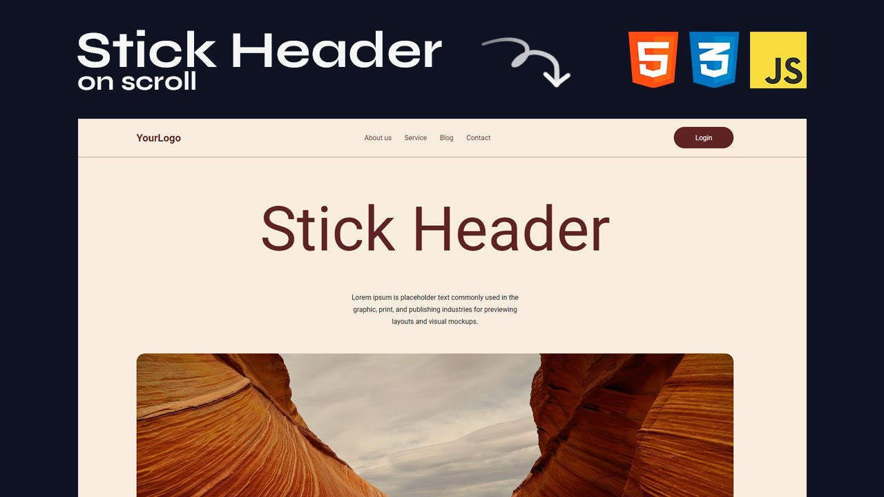 Stick Navigation on scroll | Html/Css/JS | Fixed Header - YouTube