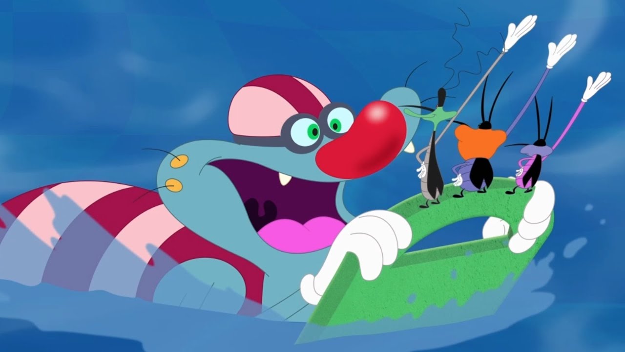 Oggy and the Cockroaches - Oggy learns to swim or not (S07E33) CARTOON ...