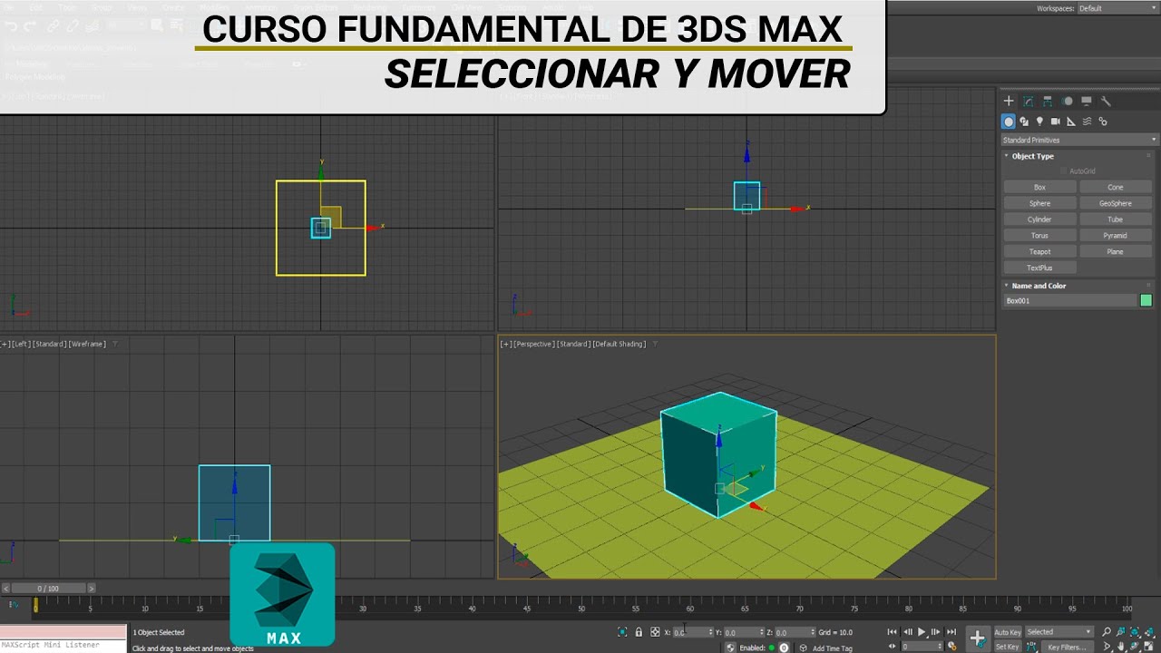 Curso 3DS Max Parte 4 - Seleccionar y Mover - YouTube