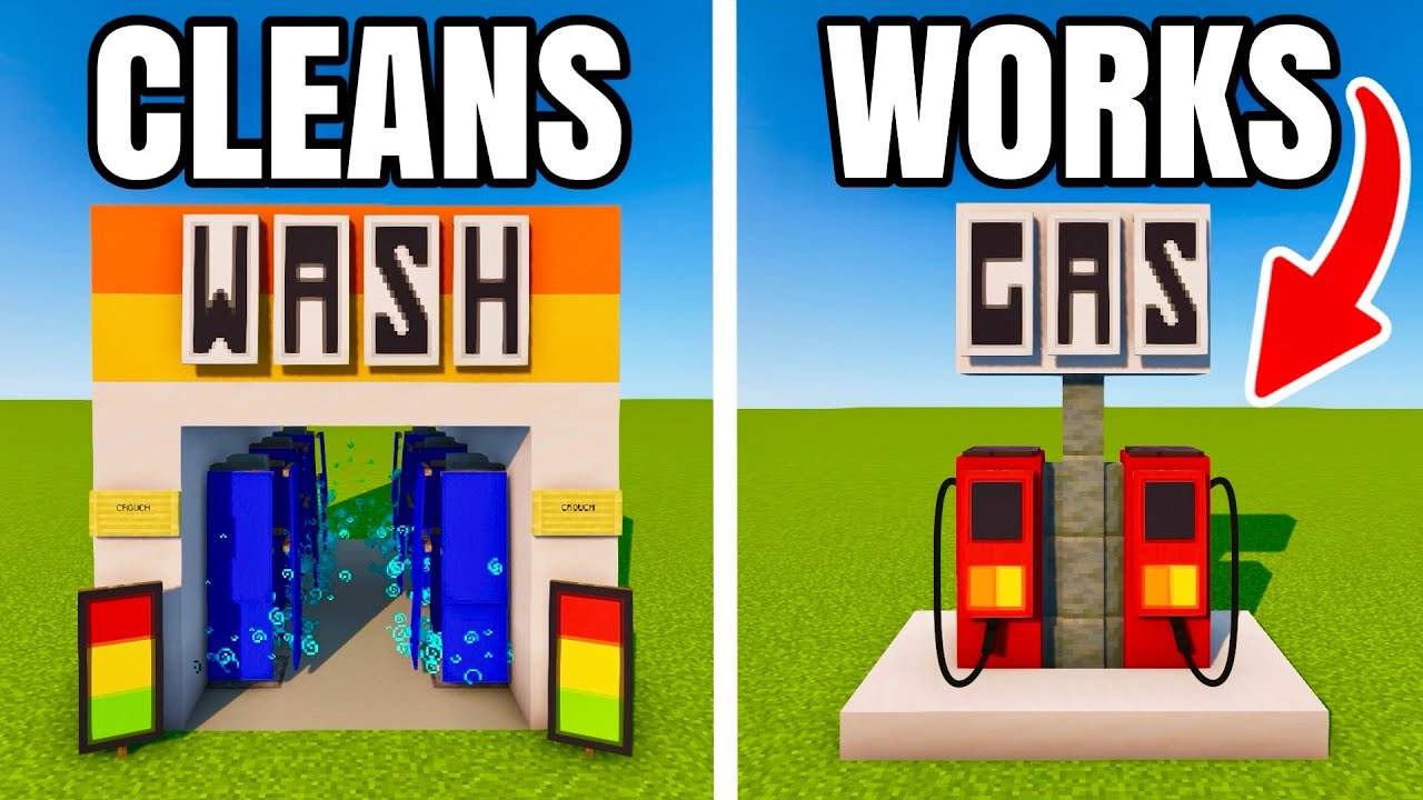 HOW TO MAKE A WORKING GAS STATION in Minecraft - YouTube