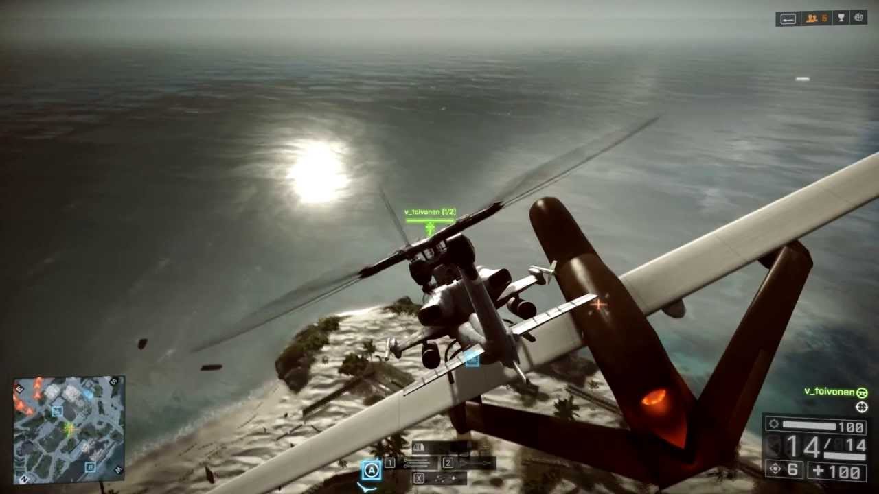 BF4 : Landing A Helicopter To An UAV - DIY GUNSHIP! - YouTube