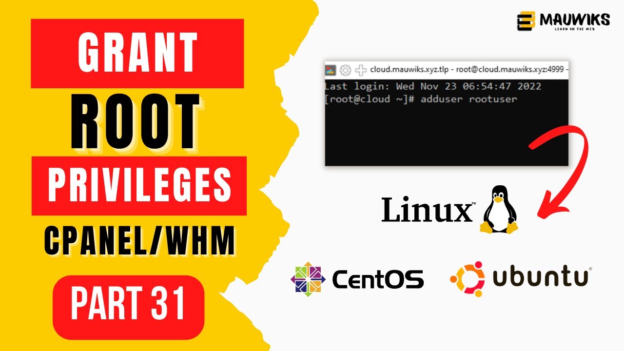 GRANT Root Privileges To A User In Linux CentOS Or Ubuntu Make grant-root-privileges-to-a-user-in-linux-centos-or-ubuntu-make