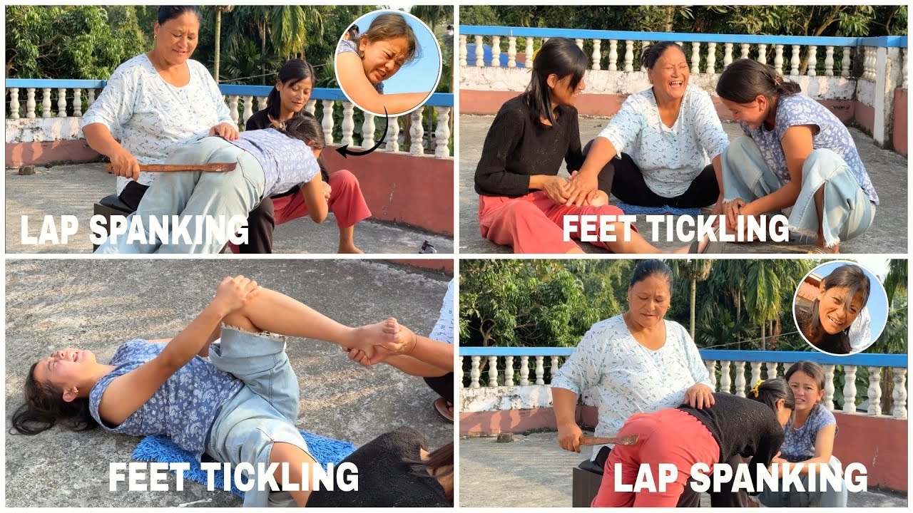 Lap Spenking With Wooden Hand & Tikling / Back Canning / Funny Video ...