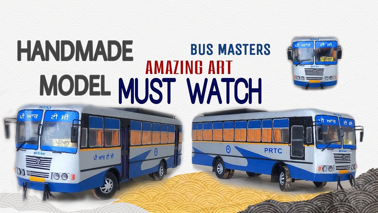 prtc bus modal art miniature punjab based - YouTube