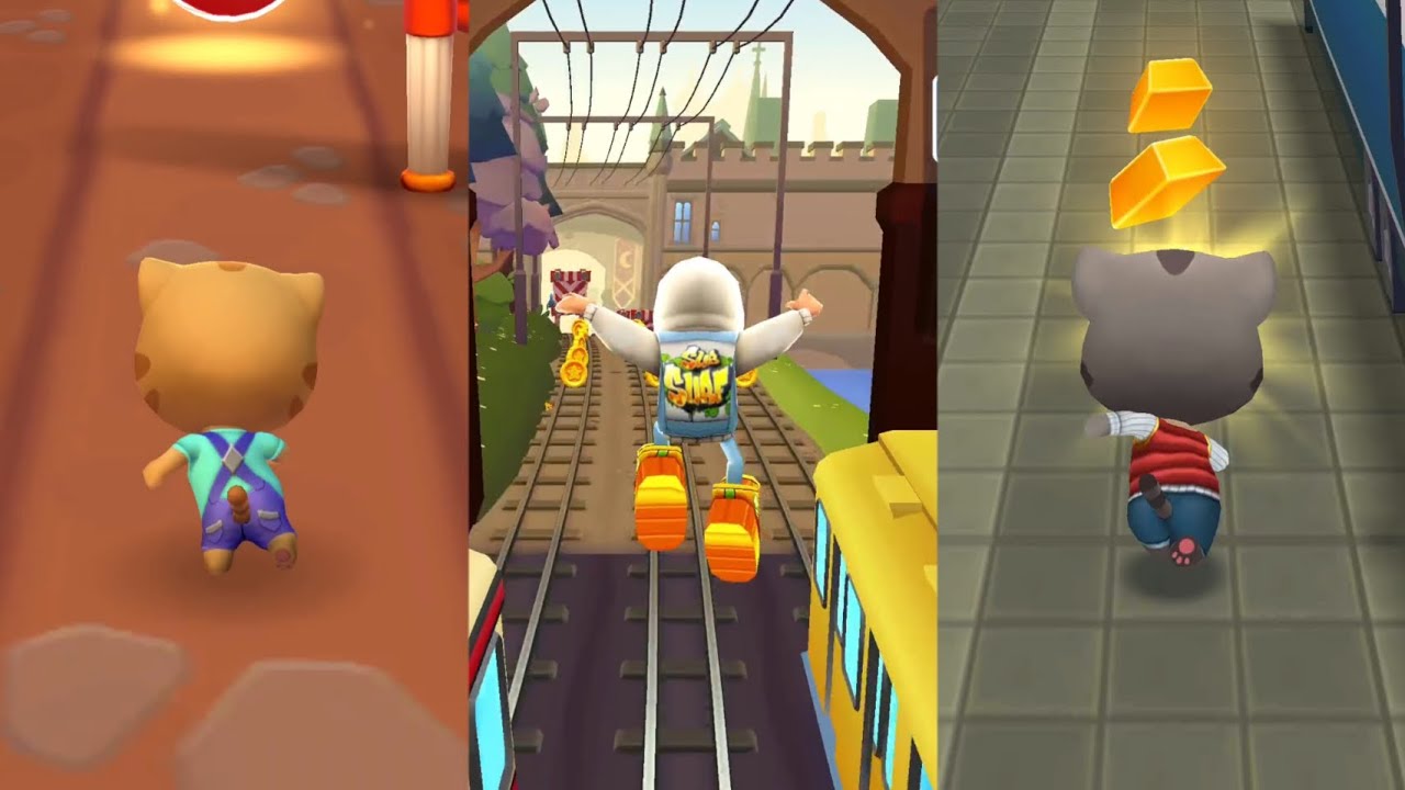 Talking Tom Time Rush VS Subway Surfers Oxford VS Gold Run - Ginger ...