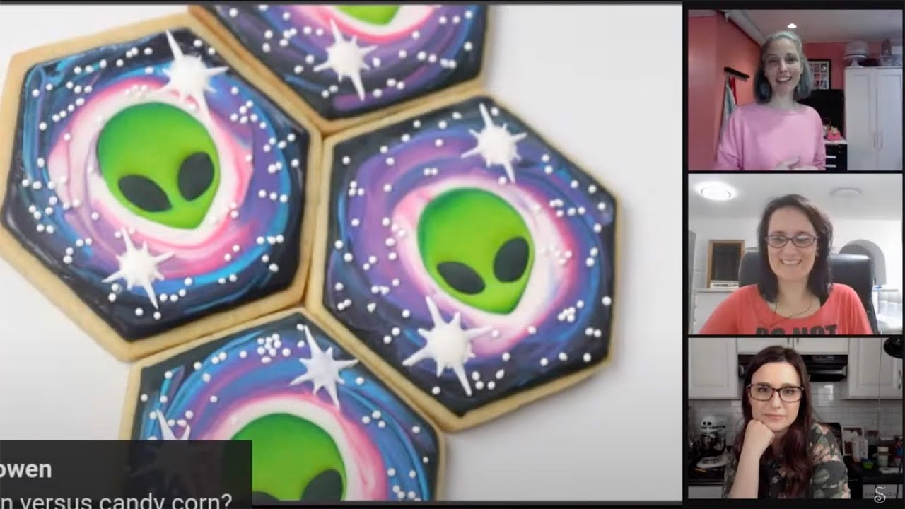 LIVE cookie decorating | Alien Sugar Cookies with SweetAmbs, Haniela's ...