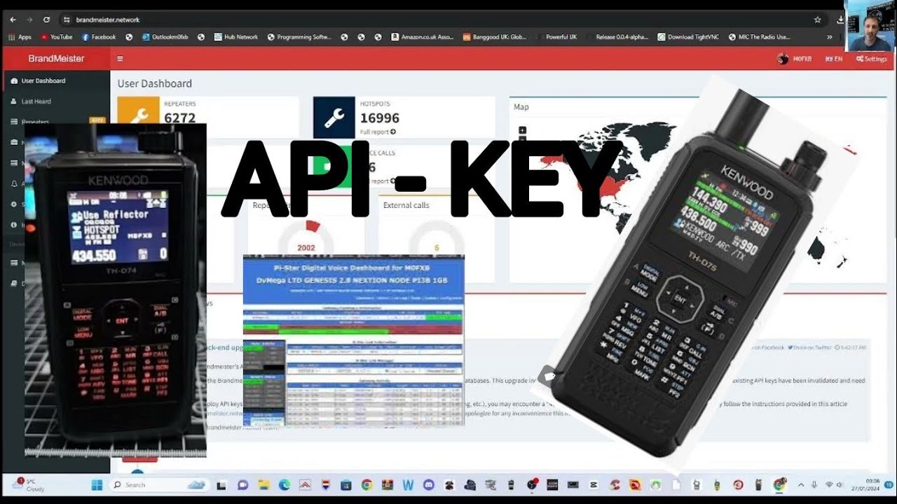 API-KEY , PI-STAR control , KENWOOD D75- D74 Dstar - YouTube
