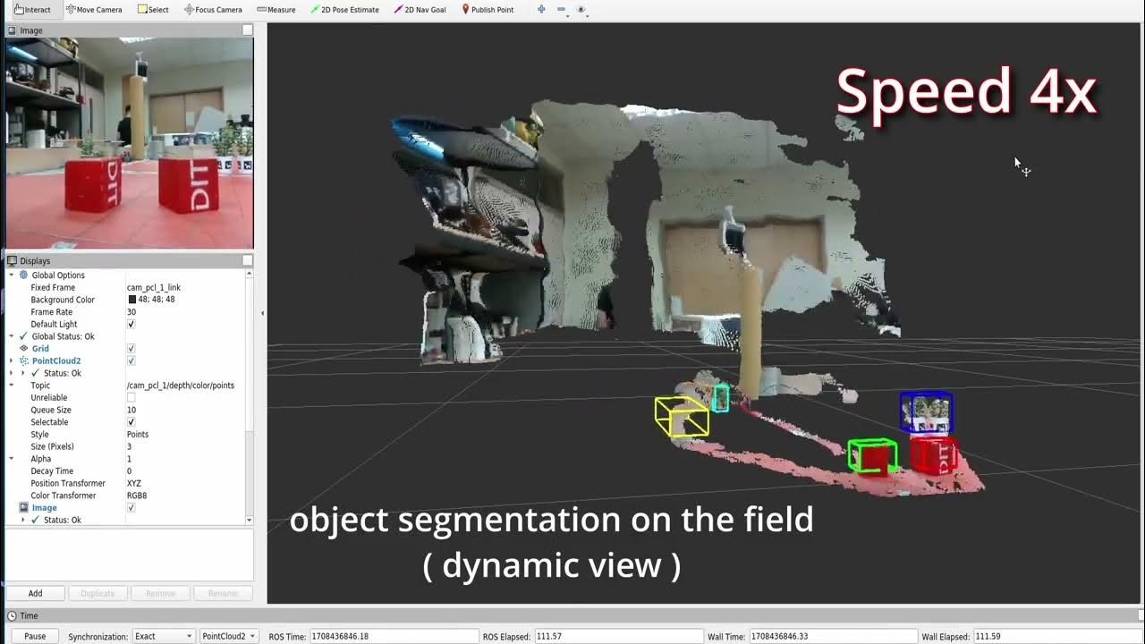 ROS PCL Object Segmentation with Intel® RealSense™ D435 ( dynamic view ) - YouTube