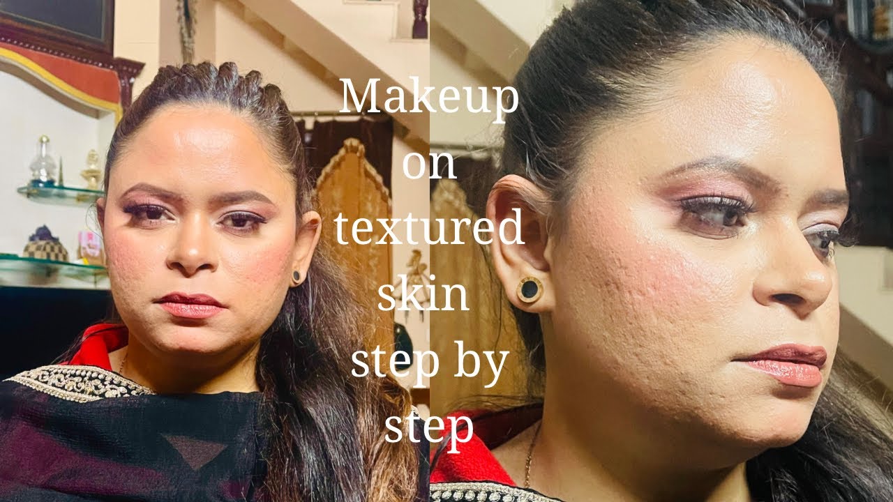 How to do makeup on acne/textured skin step by step. Real skin makeup ...