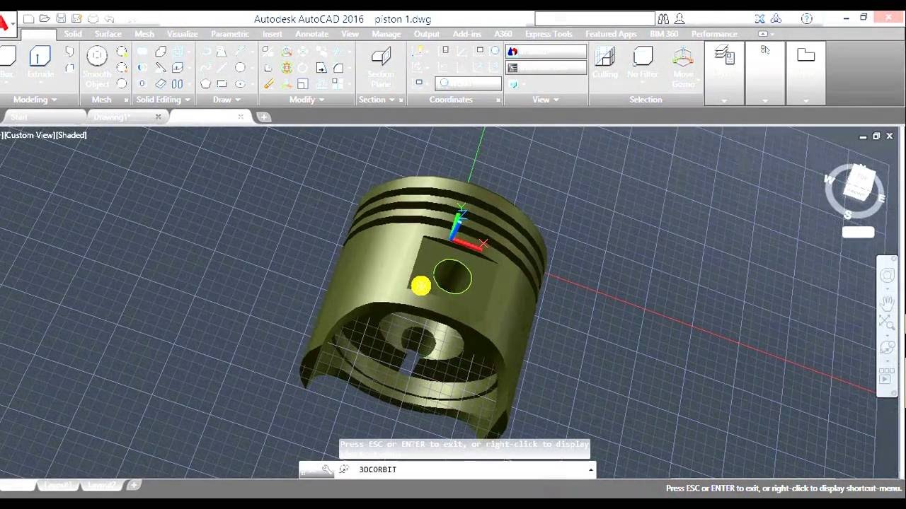 use of orbit and free orbit in autocad - YouTube