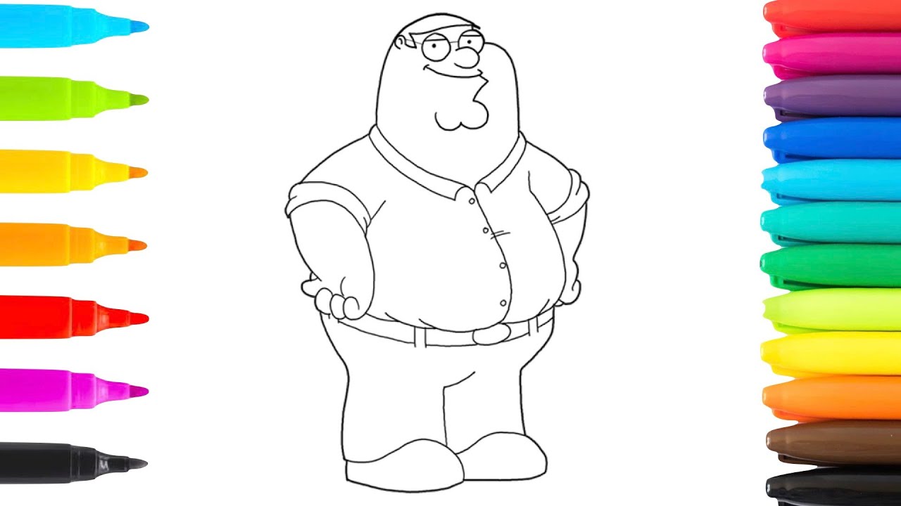 Family guy Drawing | Peter | Family guy | How to draw family guy | Easy ...
