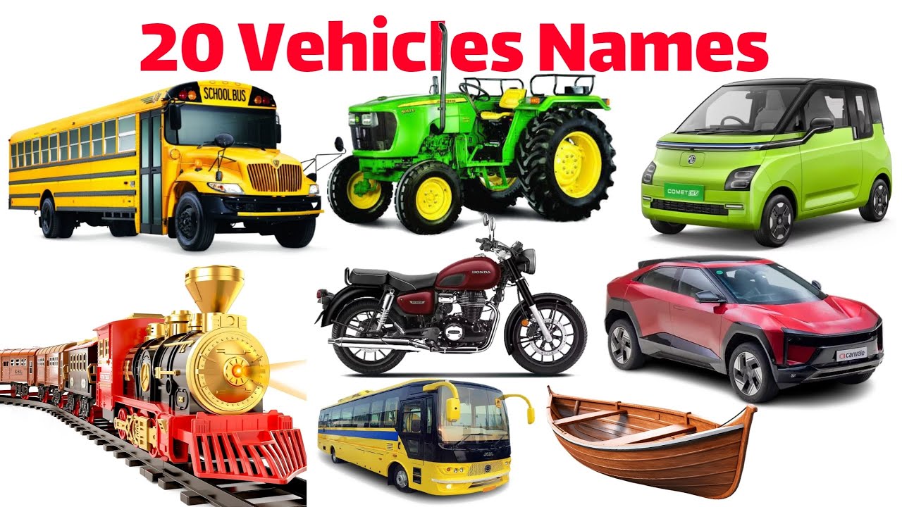 20 Vehicles Names for Kids | Learn Vehicles Name in English ...