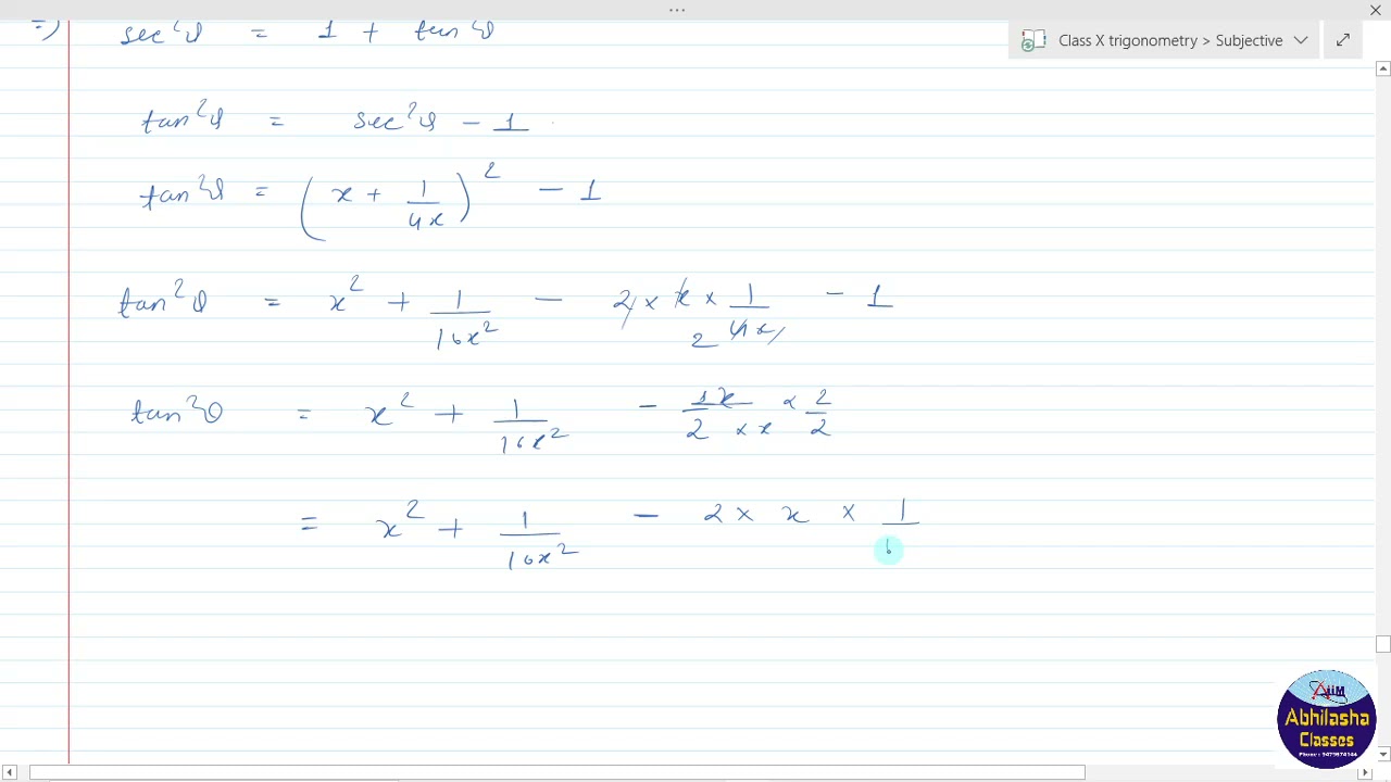 XTRIGNQ156 If Sec X 1 4x Prove That The Sec Tan 2x Or