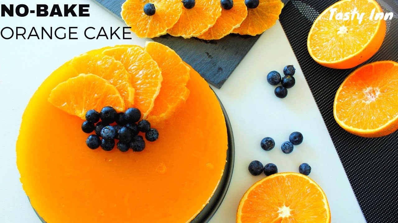 Best Dessert For Summer NO-BAKE Orange Pudding Cake |Eggless & Without ...