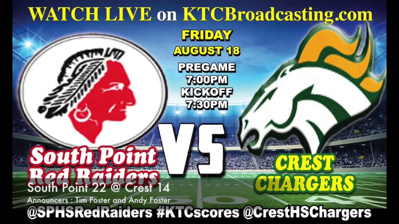 South Point Red Raiders @ Crest Chargers - 2017 football highlights ...