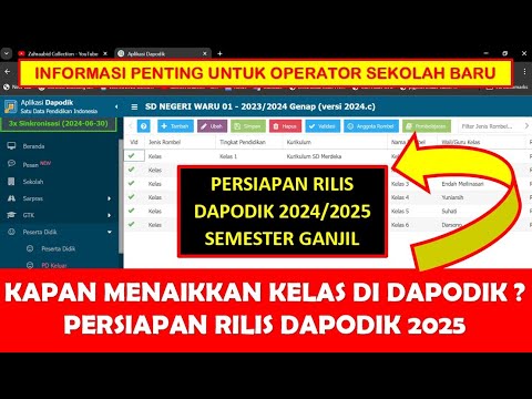 KAPAN MENAIKAN KELAS DI DAPODIK ? PERSIAPAN RILIS DAPODIK 2025 SEMESTER GANJIL - YouTube