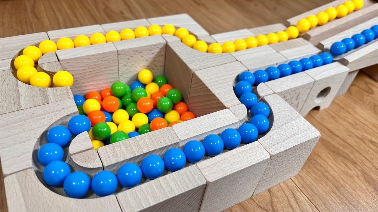 Marble Run Race ☆ HABA Slope & Retro Makita Truck, Garbage Truck Long ...