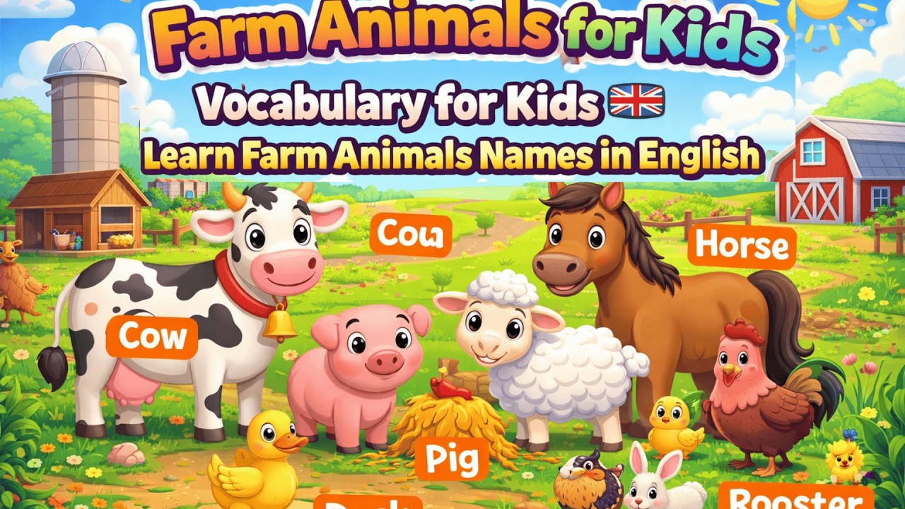 #farmanimals for kids -Vocabulary fo kidsII Learn farm animals names ...