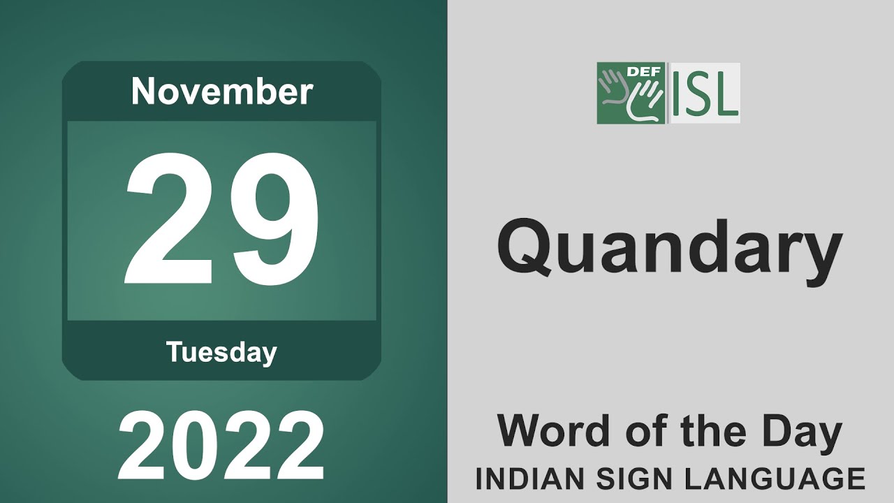 Quandary (Noun) Word of the Day for November 29th - YouTube