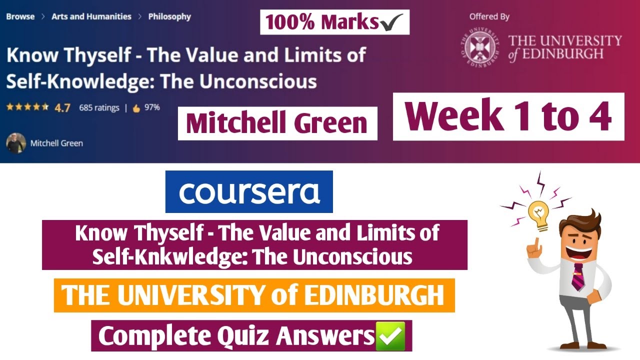 Know Thyself - The Value and Limits of Self Knowledge: The Unconscious | Week 1 to 4 Quiz ...