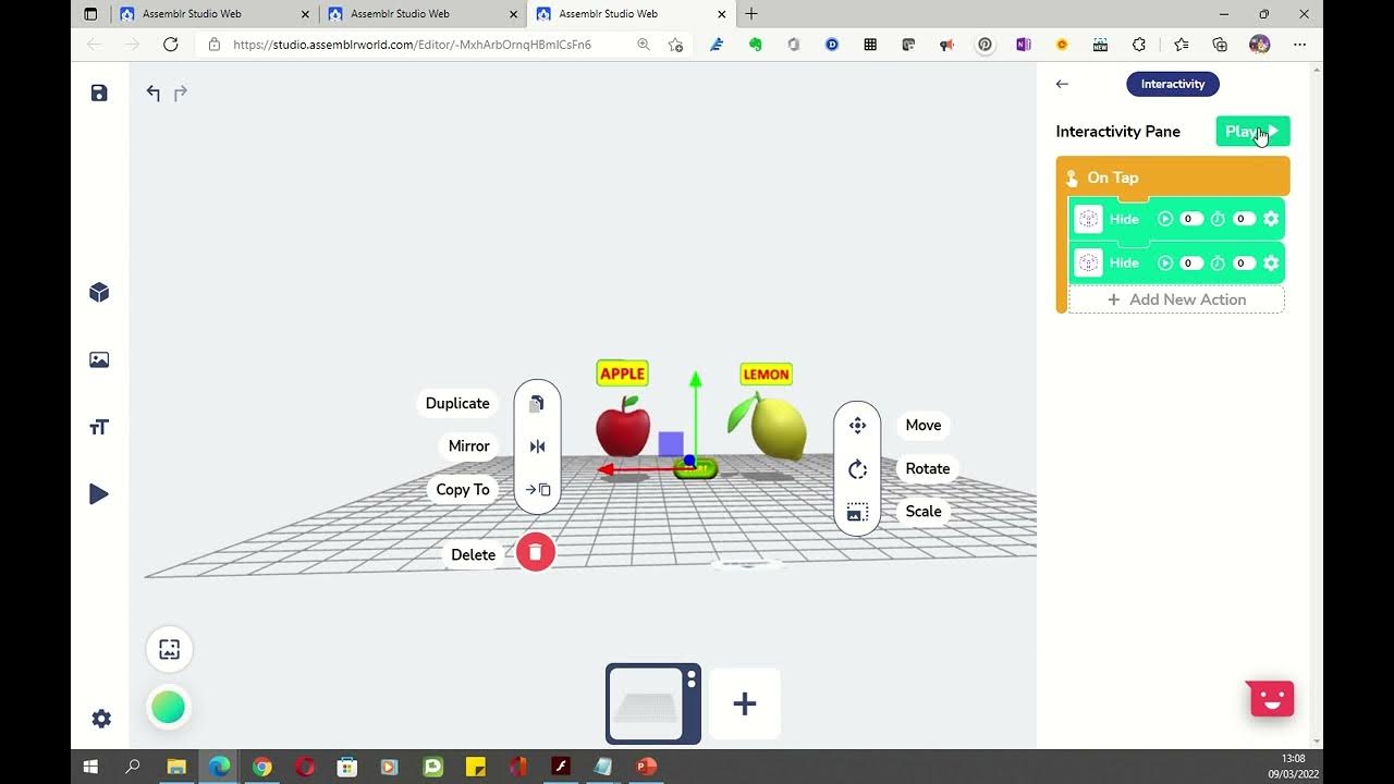 TUTORIAL ASSEMBLR STUDIO WEB #8 : MENAMBAHKAN INTERAKTIVITY HIDE & SHOW ...