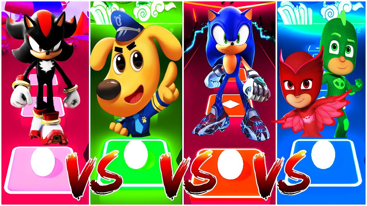 Shadow vs Sheriff Lablador vs Sonic vs Pj Masks. Who is best? | Tiles ...