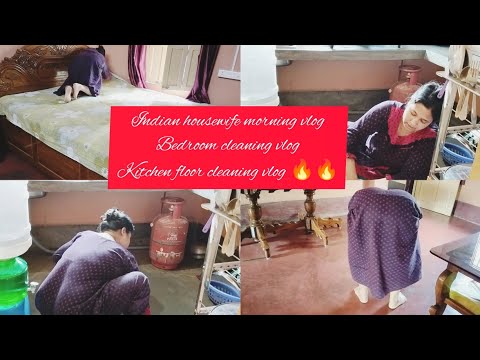 🌲Indian housewife morning vlog // bedroom cleaning vlog// kitchen cleaning vlog 🔥