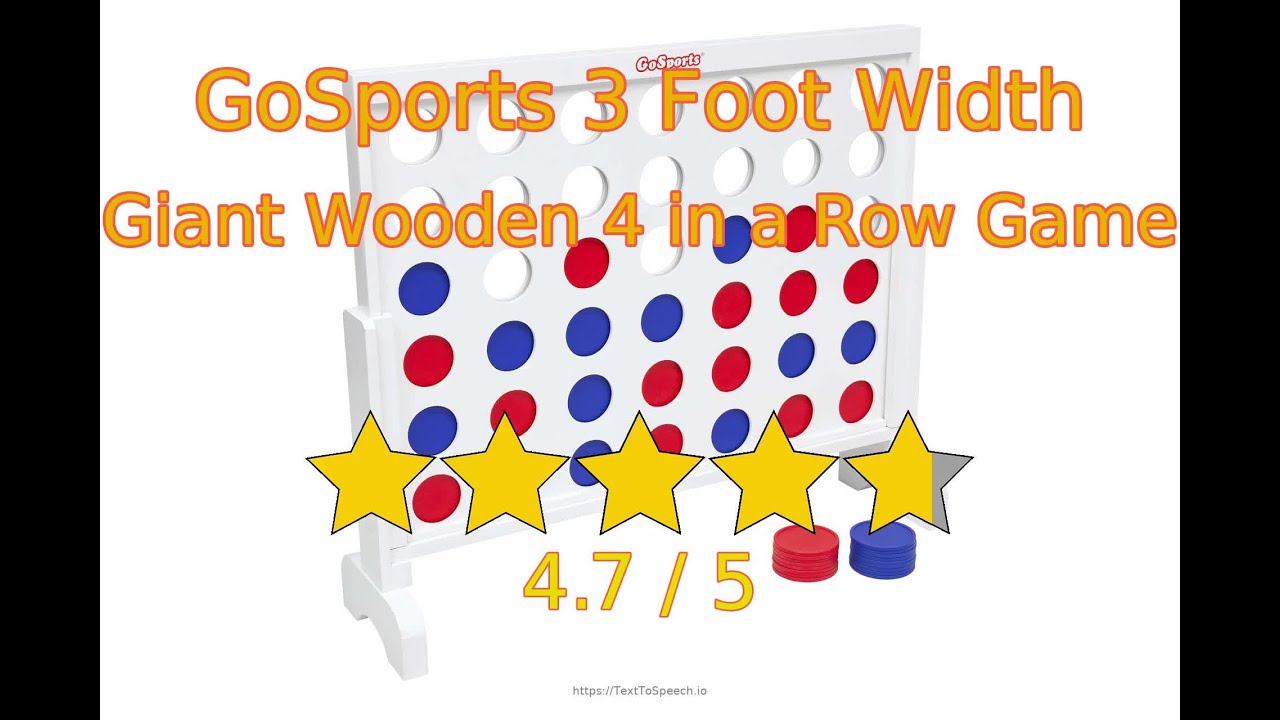 Let's review GoSports 3 Foot Width Giant Wooden 4 in a Row Game - YouTube