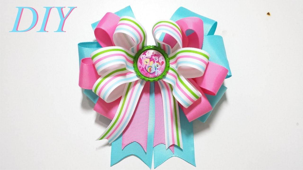 Como Hacer Lazos 🎀 DIY #60 Lazo inspirado en Mi Pequeño Pony Tutorial ...