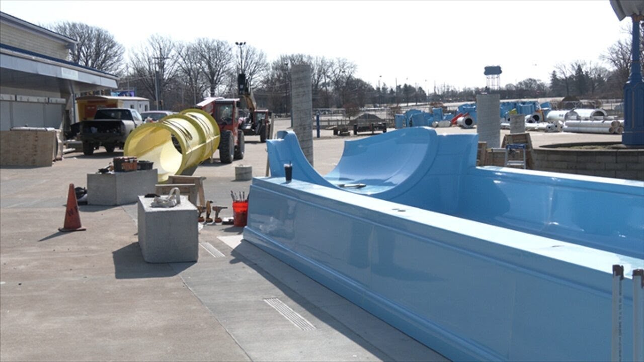 New Water Park Ride Installed - YouTube