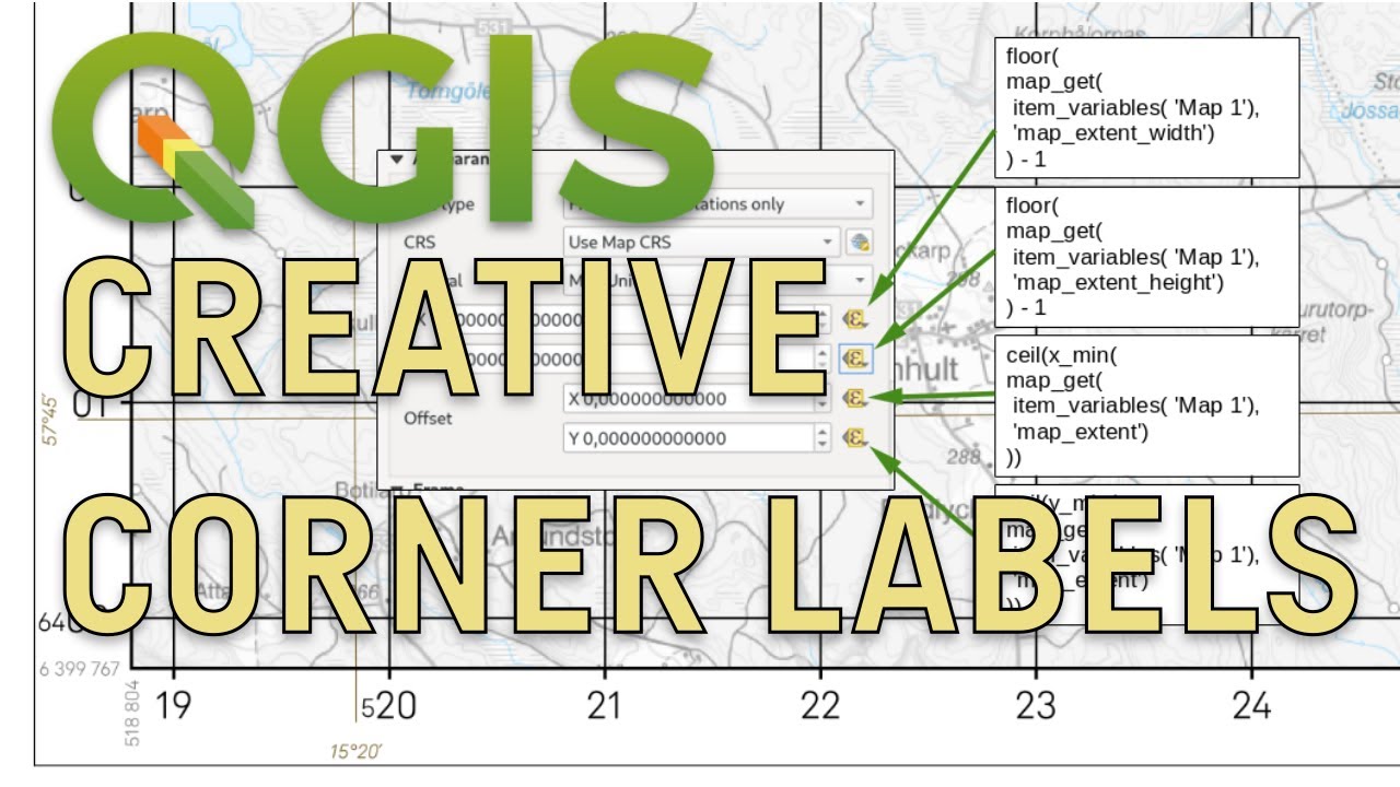 QGIS User 0055 - Corner Labels in Layout - YouTube