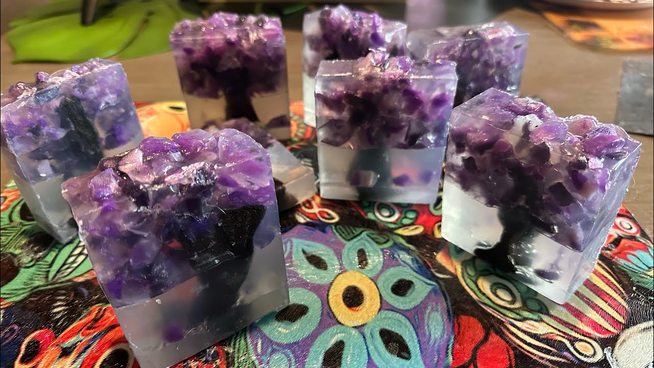 My first try at soap trees! - YouTube