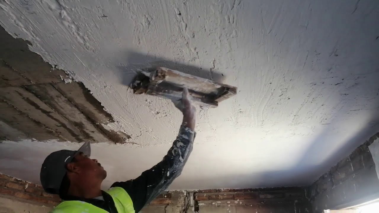 Yeso pulido en techo interior - YouTube
